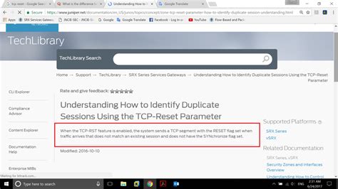 TCP RST SRX
