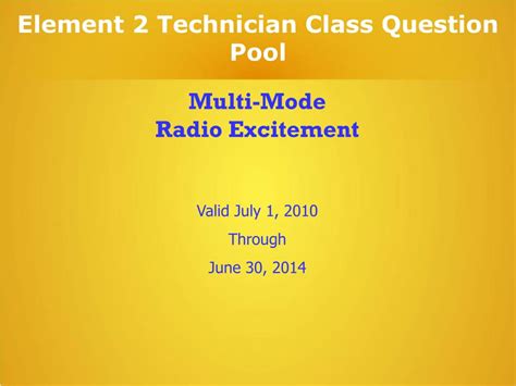 Ppt Technician Licensing Class Powerpoint Presentation Free Download Id 4268237