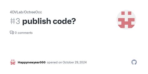 Publish Code · Issue 3 · 4dvlaboctreeocc · Github