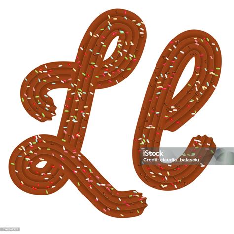유혹 하는 티 포 그래피 글꼴 디자인입니다 초콜렛 크림과 사탕의 3d 편지 L 0명에 대한 스톡 벡터 아트 및 기타 이미지 0명 거품 내기 디자인 Istock