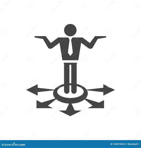 Arrow Directional Way Sign Depicting Making A Decision Or Choice Icon Vector Cartoondealer