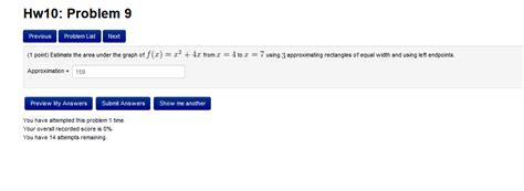 Solved Hw10 Problem 9 Previous Problem Listnext 1 Point