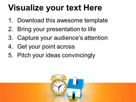 Image Of Blue House With Clock PowerPoint Templates Ppt Backgrounds For