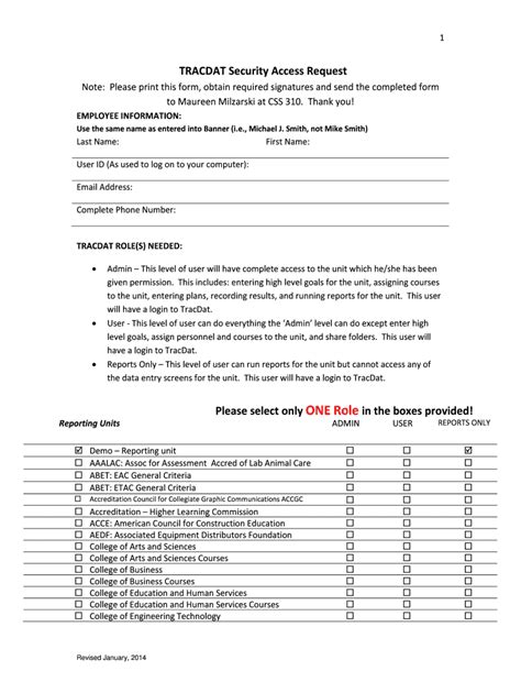 Fillable Online Tracdat Security Access Request Form Fax Email Print