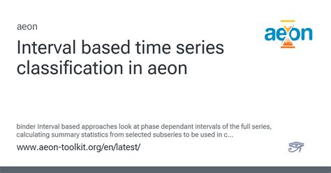 Interval Based Time Series Classification In Aeon Aeon 110