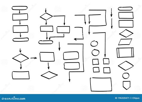 Doodle Flowchart Shapes Doodle Symbols Pointer Icons Stock Vector Illustration Of Drawing