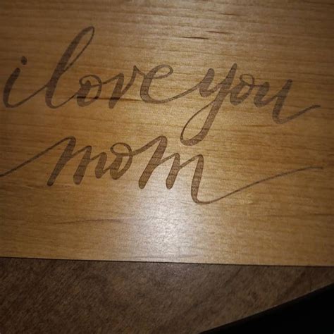 I Love You Mom Cursive Wood Mothers Day Card [mothers Day T Card