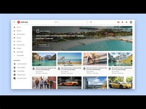 How To Create A Website Like Youtube Using Html Css And Javascript