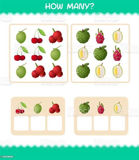 얼마나 많은 만화 과일 계산 게임 사전 쇼올 년 어린이와 유아를위한 교육 게임 0명에 대한 스톡 벡터 아트 및 기타 이미지 0명 검색 과일 Istock