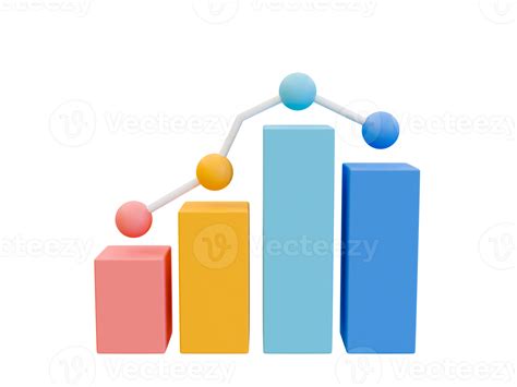 3d Blank Bar Graph Template Bar Chart Mock Up Data Analysis Colorful