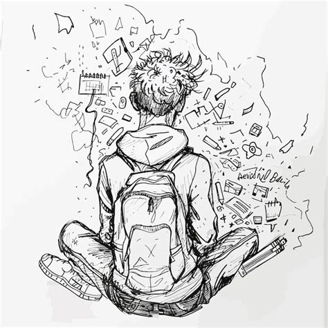 иллюстрация мальчика Премиум Ai сгенерированный вектор