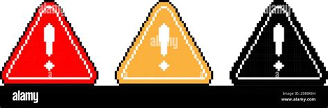 Warning Sign Pixel Art Simple Design Stock Vector Image And Art Alamy