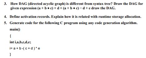 Solved 3 How Dag Directed Acyclic Graph Is Different From
