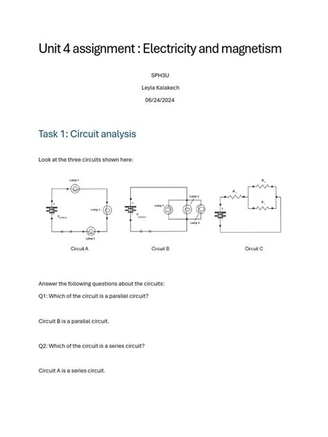 Unit 4 Assignment Leyla Kalakech Pdf Transformer Electric Power Transmission
