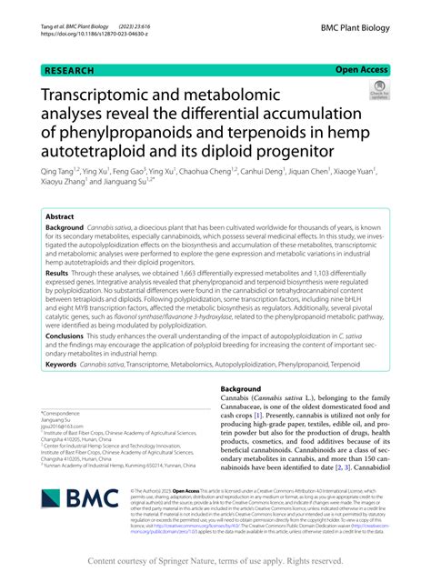 Pdf Transcriptomic And Metabolomic Analyses Reveal The Differential Accumulation Of