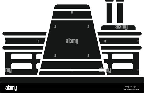 Glyph Icon Illustration Of A Chemical Plant Building Processing And