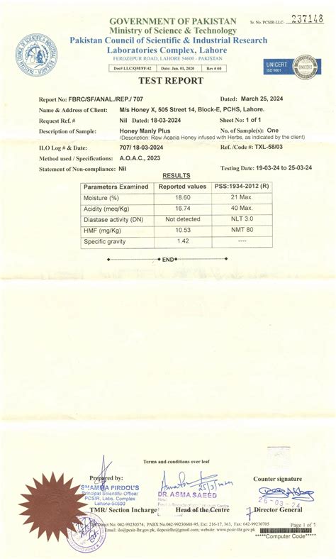 Pcsir Certified Honeyx