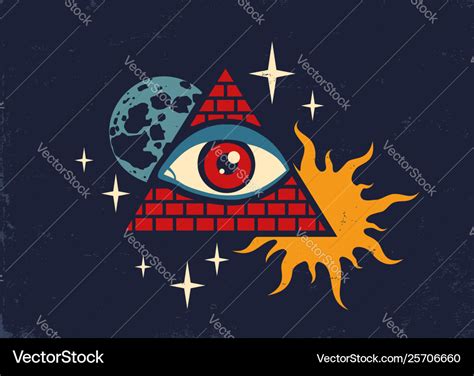 Pyramid With Eye Royalty Free Vector Image Vectorstock