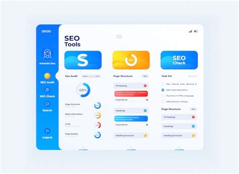 Premium Vector Seo Charts Tablet Interface Vector Template