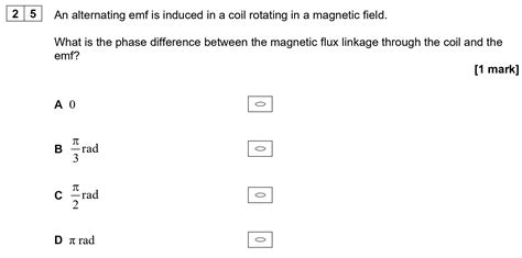 A Level Aqa Physics Electromagnetic Induction An Alternating Emf Is Induced In