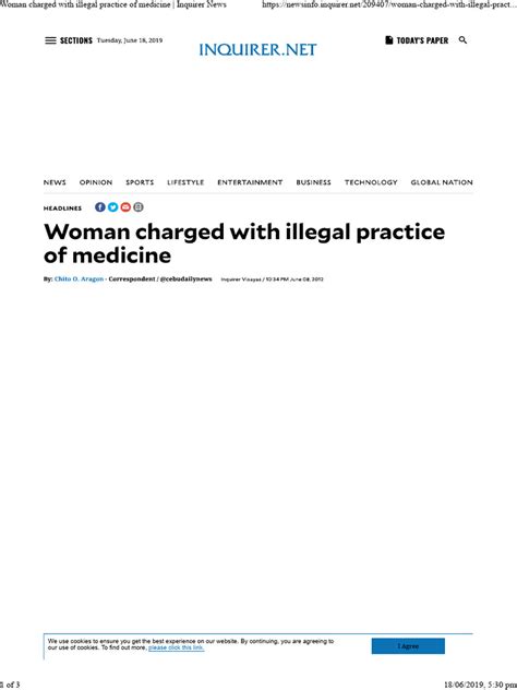 Article Inquirer Netnabbed Illegal Practice Of Medicine Pdf Web 20 Websites