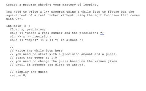 Solved Create A Program Showing Your Mastery Of Looping You