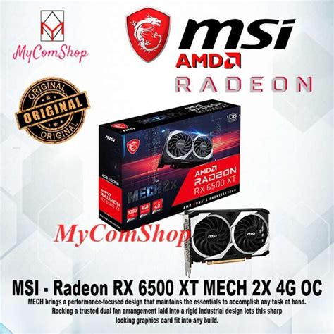 Jual Vga Card Msi Amd Radeon Rx 6500 Xt Mech 2x 4g Oc 4gb Gddr6 64 Bit
