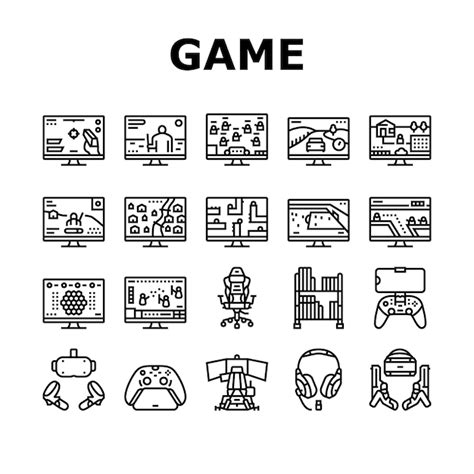 Premium Vector Video Game Electronic And Device Icons Set Vector