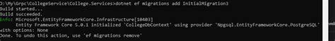 Migrations Not Working For Grpc Service Rdotnetcore