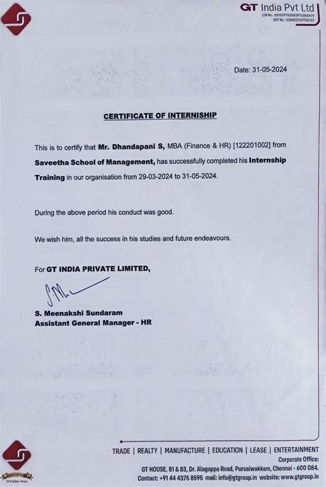 Dhandapani S On Linkedin Intern