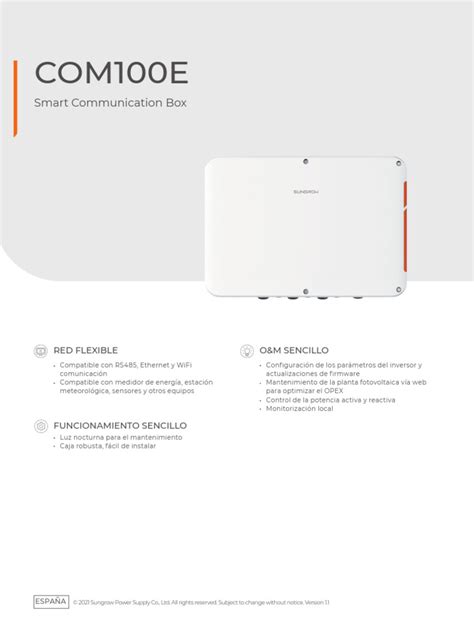 Sungrow Com100e Smart Communication Box Es Pdf Ieee 80211 Sungrow Com100e Smart Communication Box Es Pdf Ieee 80211