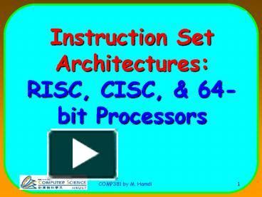 Instruction Set Architectures RISC CISC Presentation Free To Download