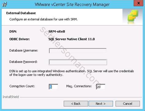 How To Install Site Recovery Manager SRM Or X Part Using External Database