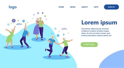 격리 된 평면 벡터 일러스트 레이 션 춤 행복 노인 무료 벡터