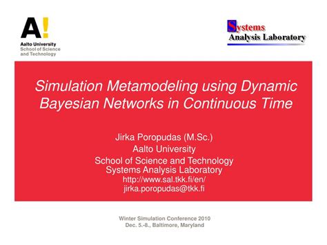 Ppt Simulation Metamodeling Using Dynamic Bayesian Networks In