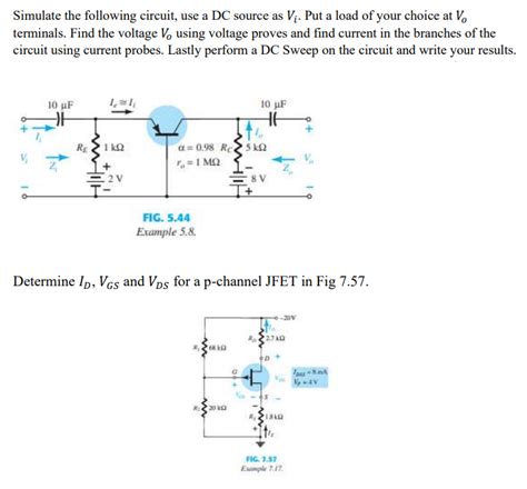 Solved Simulate The Following Circuit Use A Dc Source As