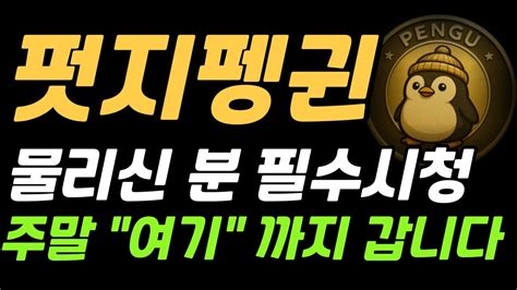펏지펭귄 물리신 홀더님 필수시청 안보면 평생 물립니다 펏지펭귄 펏지펭귄코인 펏지펭귄전망 펏지펭귄대응전략 펏지펭귄분석
