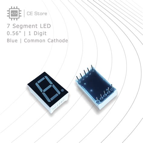 056 1 Digit 7 Segment Led Blue Common Cathode Mm