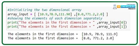Multi Dimensional Arrays In Python The Engineering Projects