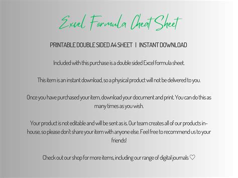 Excel Formulas Cheat Sheet Guide Printable PDF Microsoft Excel Tips Tricks For Windows