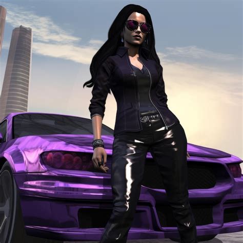 Premium Ai Image Badass Baddie Grantath Auto 5 Female With Long Black
