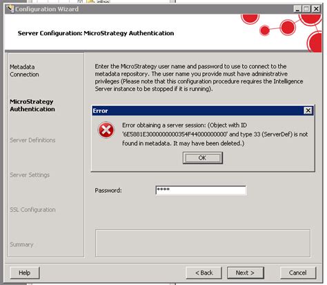 kb47026 error obtaining a server session error message appears when input correct user name