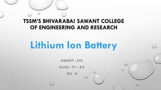 What Is The Lithium Ion Battery Ppt PDF
