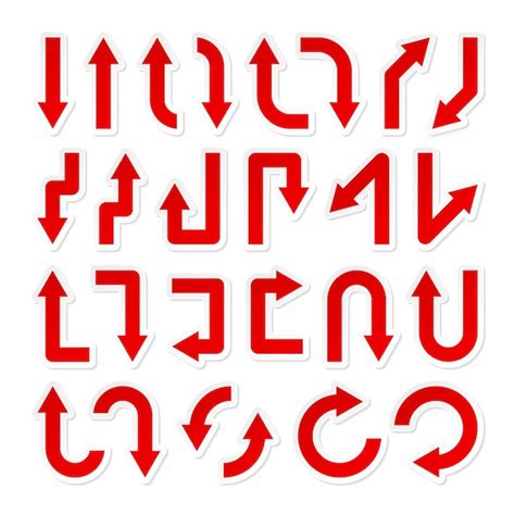 Premium Vector Colorful Arrow Stickers Set Red Pointers Collection