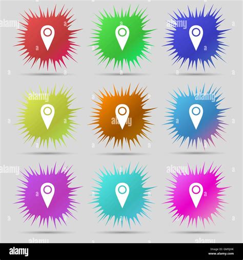 Map Pointer Icon Sign Nine Original Needle Buttons Vector Stock Vector Image And Art Alamy