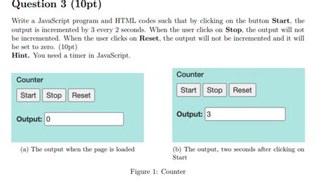 solved question 3 10pt write a javascript program and html