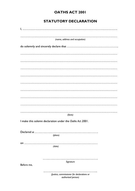New Guinea Statutory Declaration Pdf Form Formspal