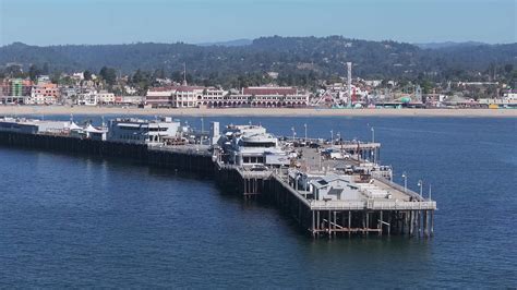 Aerial View Of The Santa Cruz Wharf In California Usa Beautiful Beach