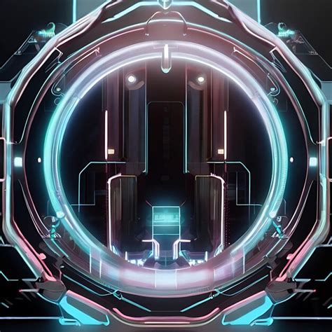 Futuristic Holographic Interface With Glowing Elements Premium Ai