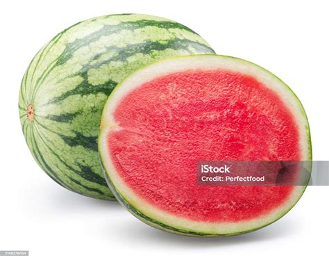 씨 없는 수박과 수박 조각이 흰색에 분리되어 있습니다 클리핑 패스 수박에 대한 스톡 사진 및 기타 이미지 수박 슬라이스 흰색 배경 Istock